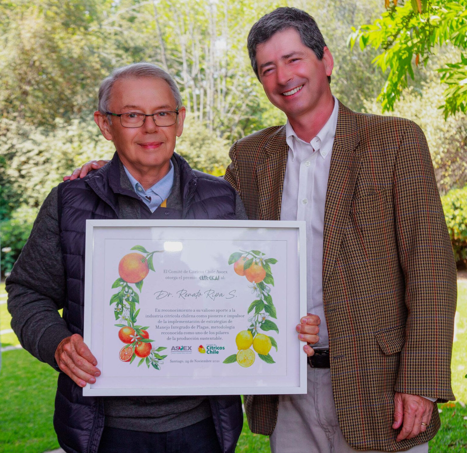 Comité de Cítricos reconoce con Premio EUREKA! a Dr. Renato Ripa
